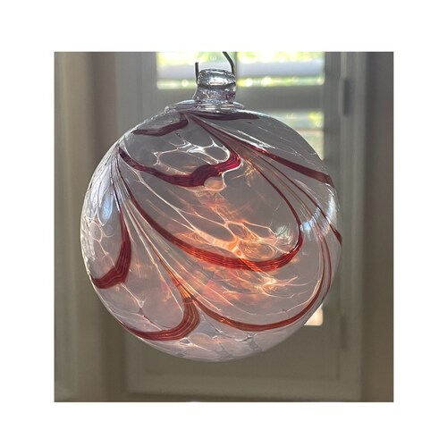 Red Swirl Blown Glass Ornament - Etsy