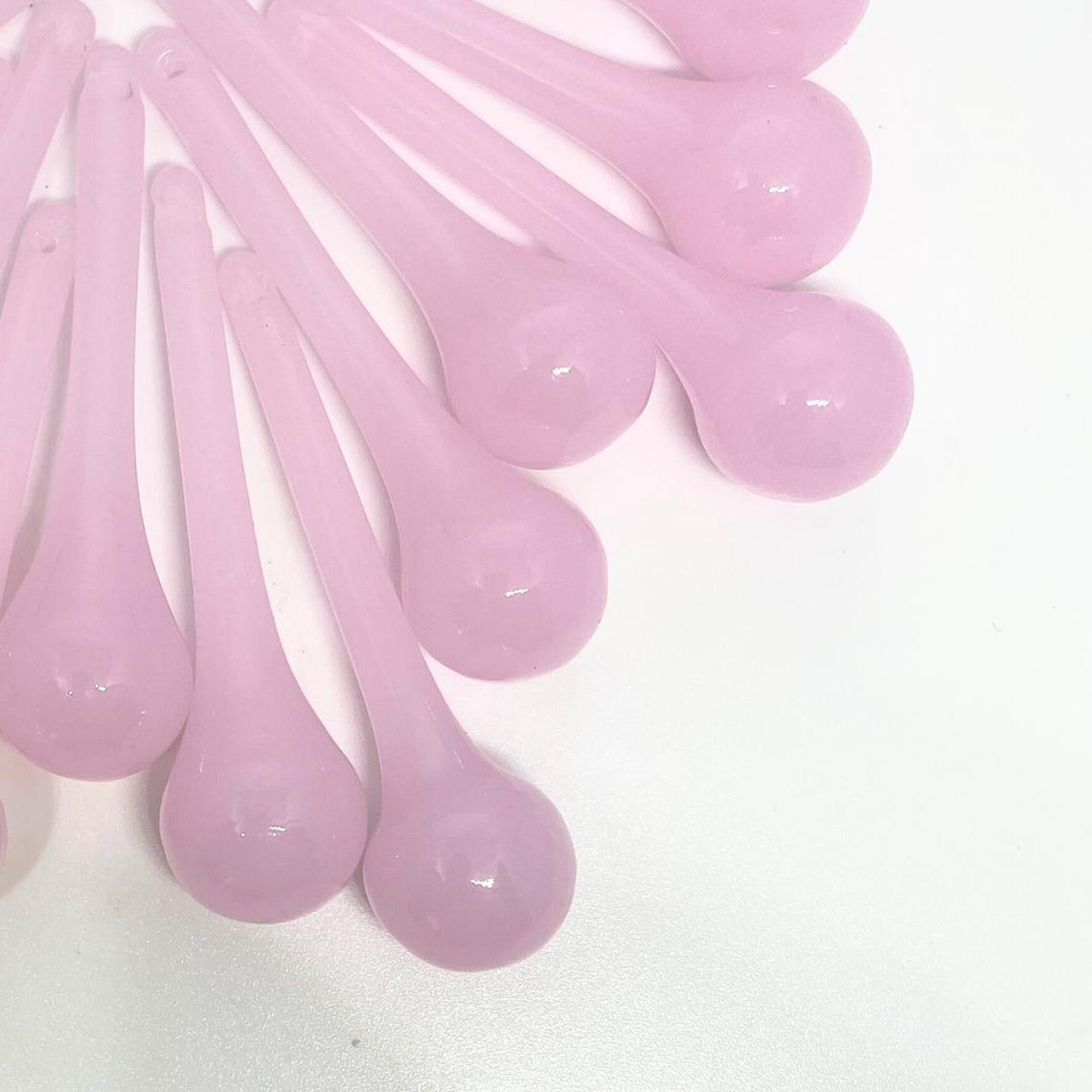 Handmade Opaque Pale Pink Glass Raindrop Ornaments 2 3/8" Set of 14 - Etsy
