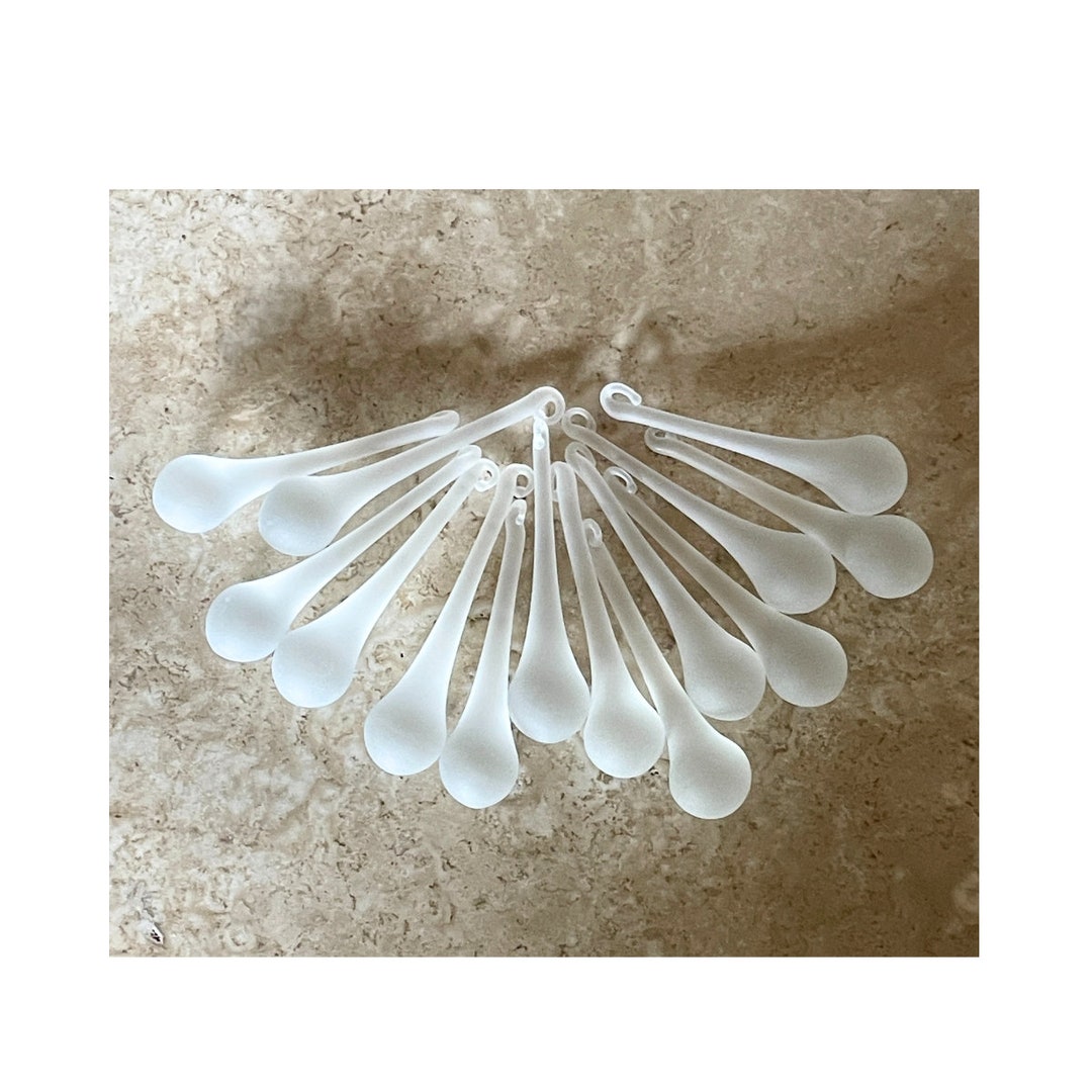 Handmade Frosted Clear Glass Raindrop Ornaments 2 3/8" Set of 14 - Etsy