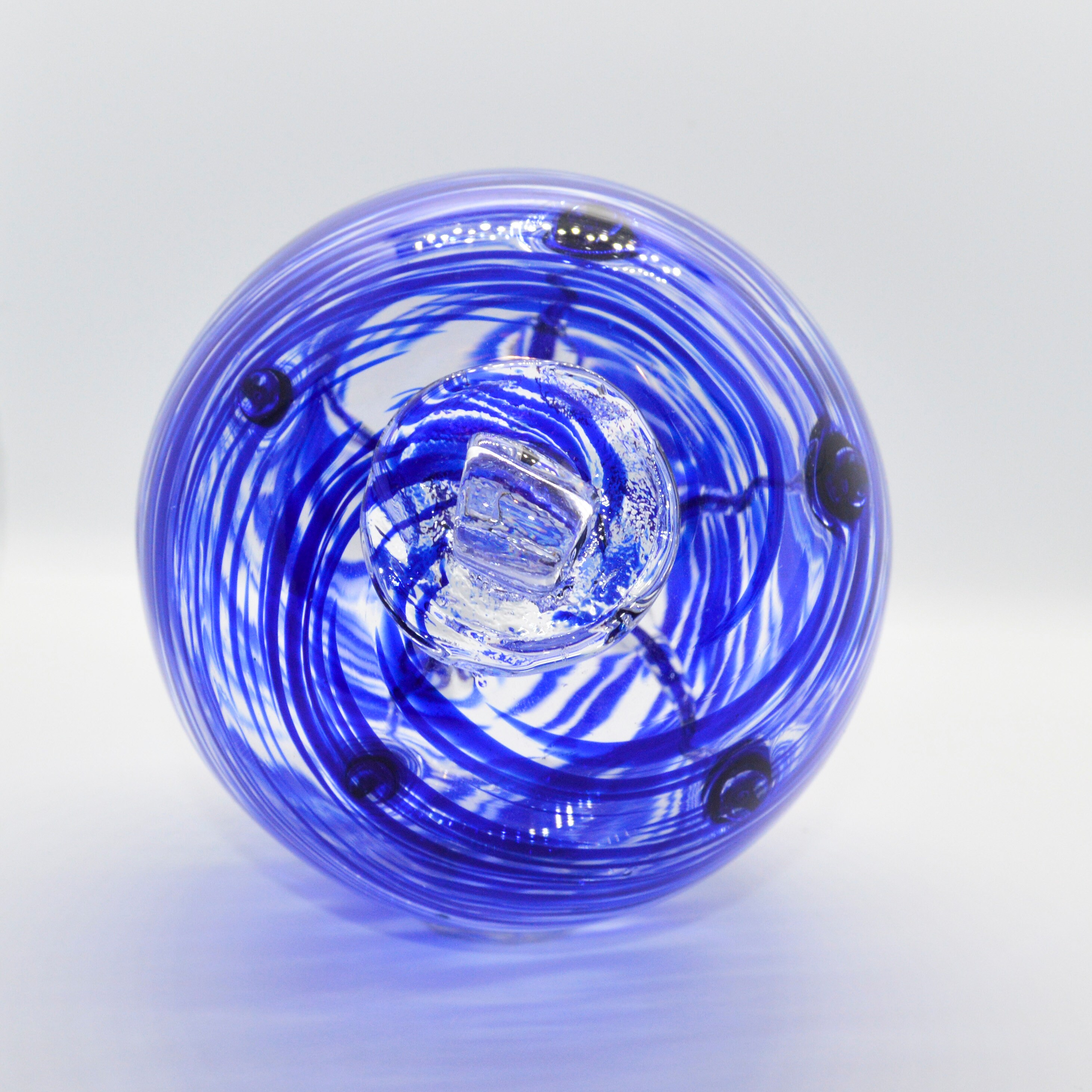 Cobalt Blue Swirled Glass Witch Ball: Arizona Hand Blown Ornament - Etsy