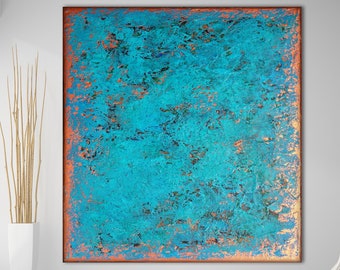 Turquoise painting | Etsy