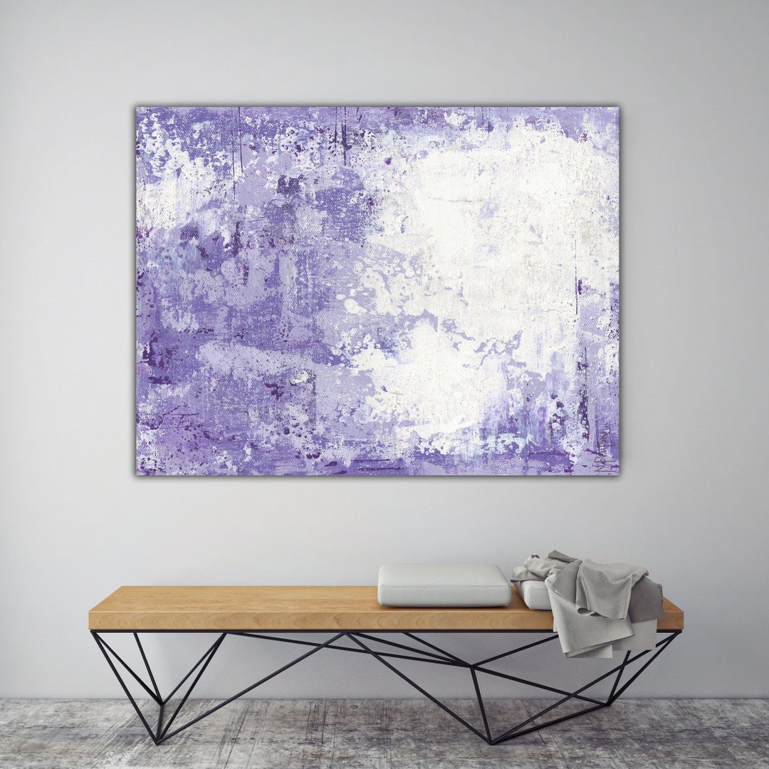 Purple Abstract Canvas Art, Textured Oversized Painting - Etsy