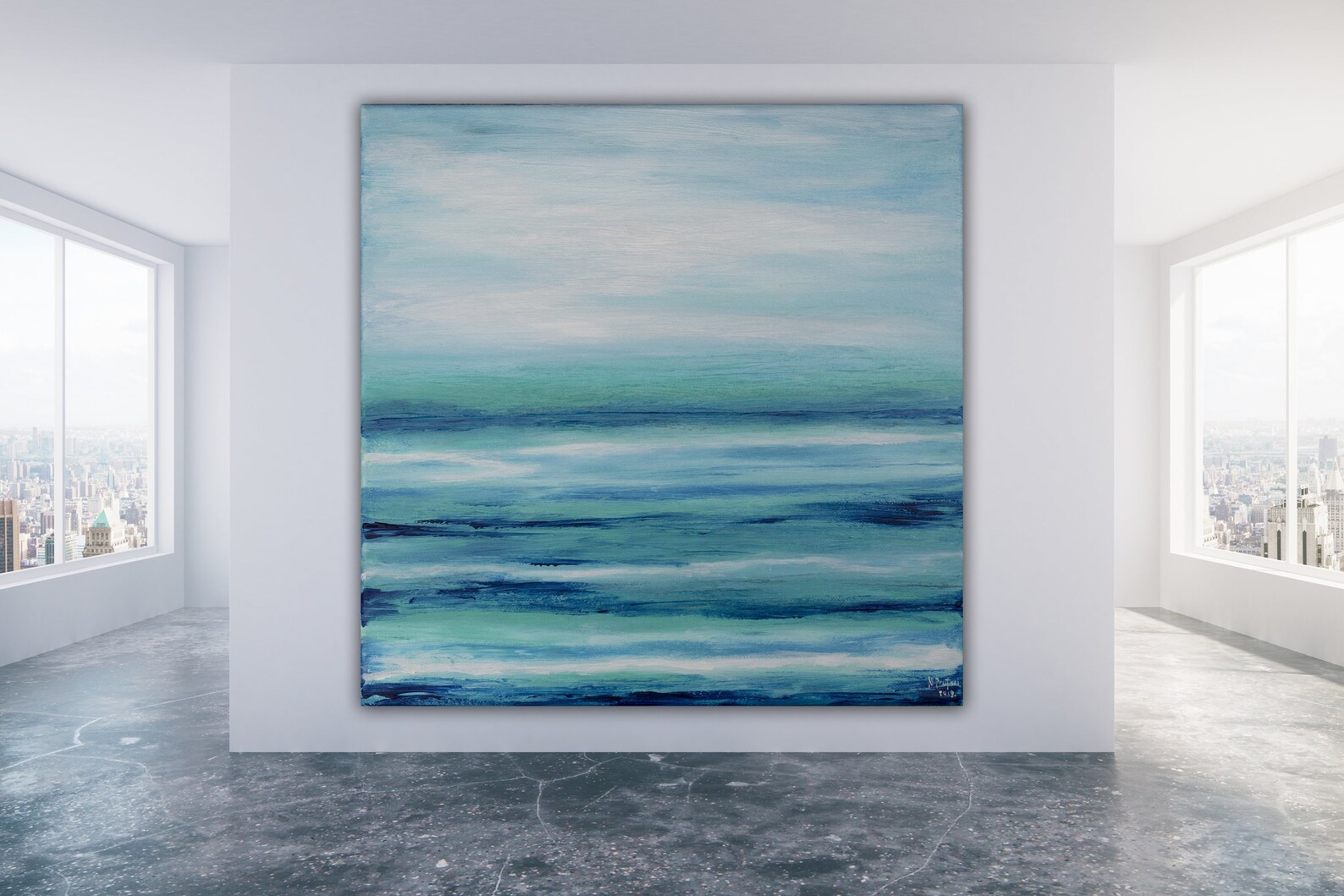 ORIGINAL ABSTRACT SEASCAPE Painting XLarge Canvas Art Painting | Etsy