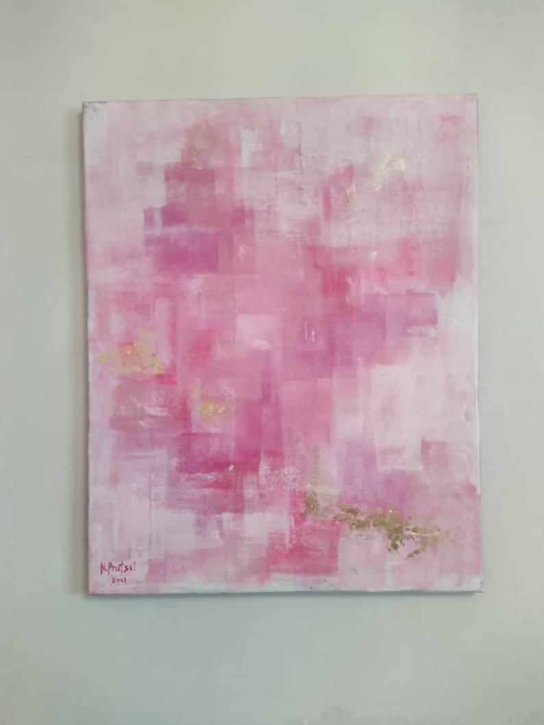 Original Pink Abstract Painting, Blush Pink Textured Acrylic Art - Etsy