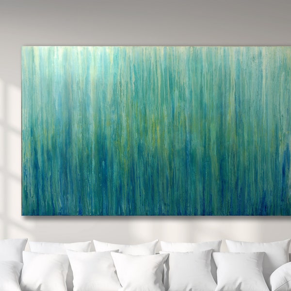 Teal Abstract Art - Etsy