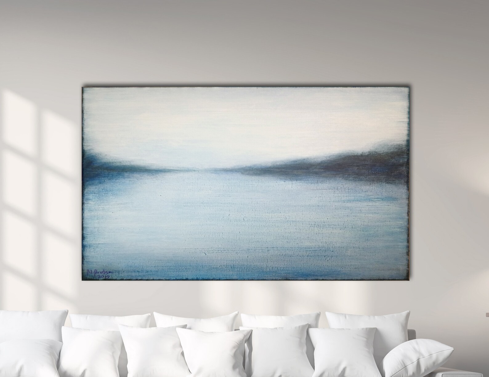 ABSTRACT SEASCAPE PAINTING Xlarge Canvas Art Original Art | Etsy