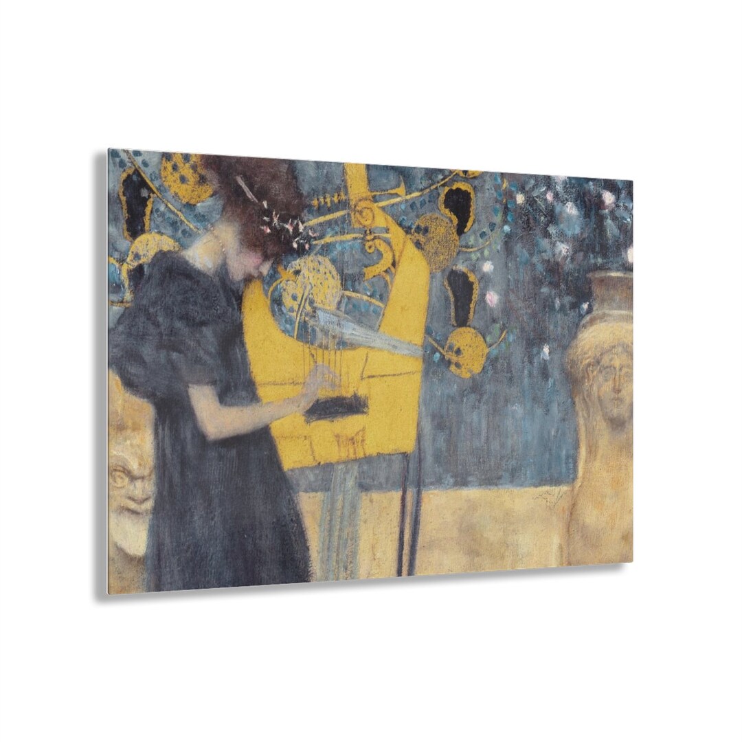 Gustav Klimt Music Fine Art Oil Painting Printed on Acrylic Panel ...