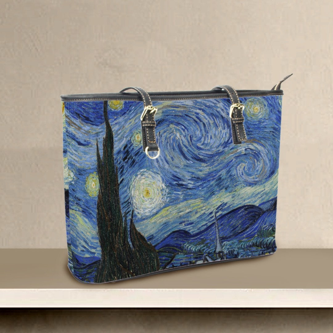 Vincent Van Gogh's Starry Night Vegan Leather Tote Elegant Stylish ...