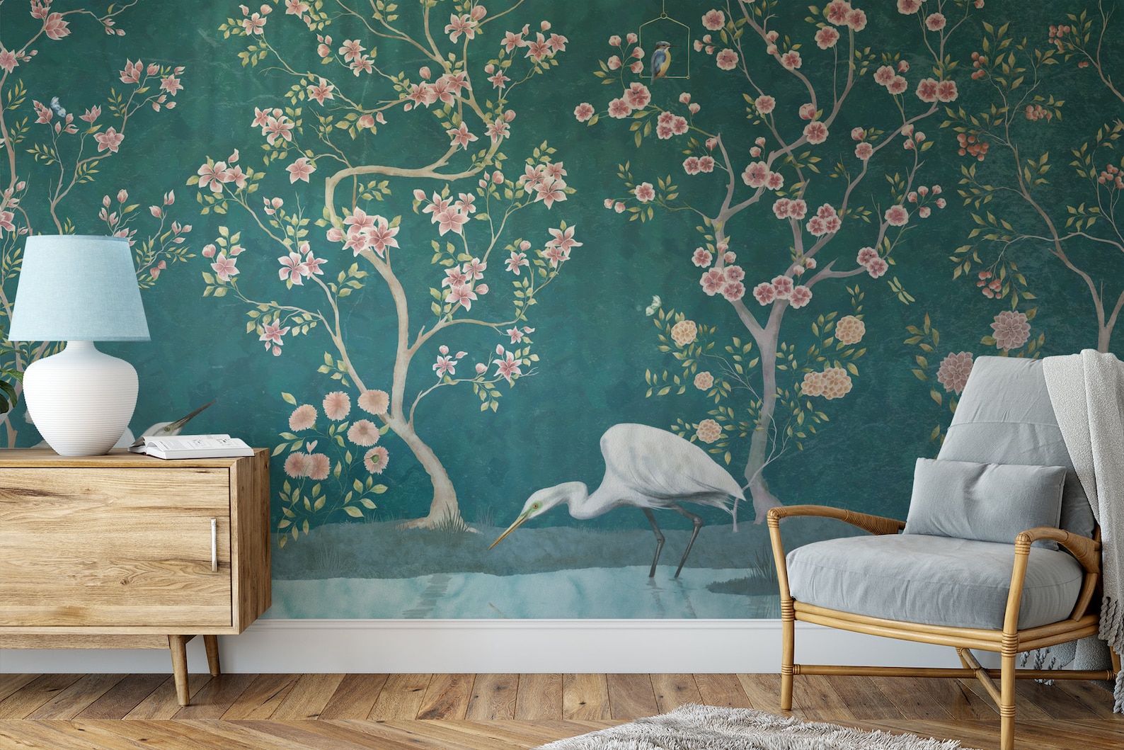 Chinoiserie Removable Wallpaper Peel and Stick Mural Floral - Etsy