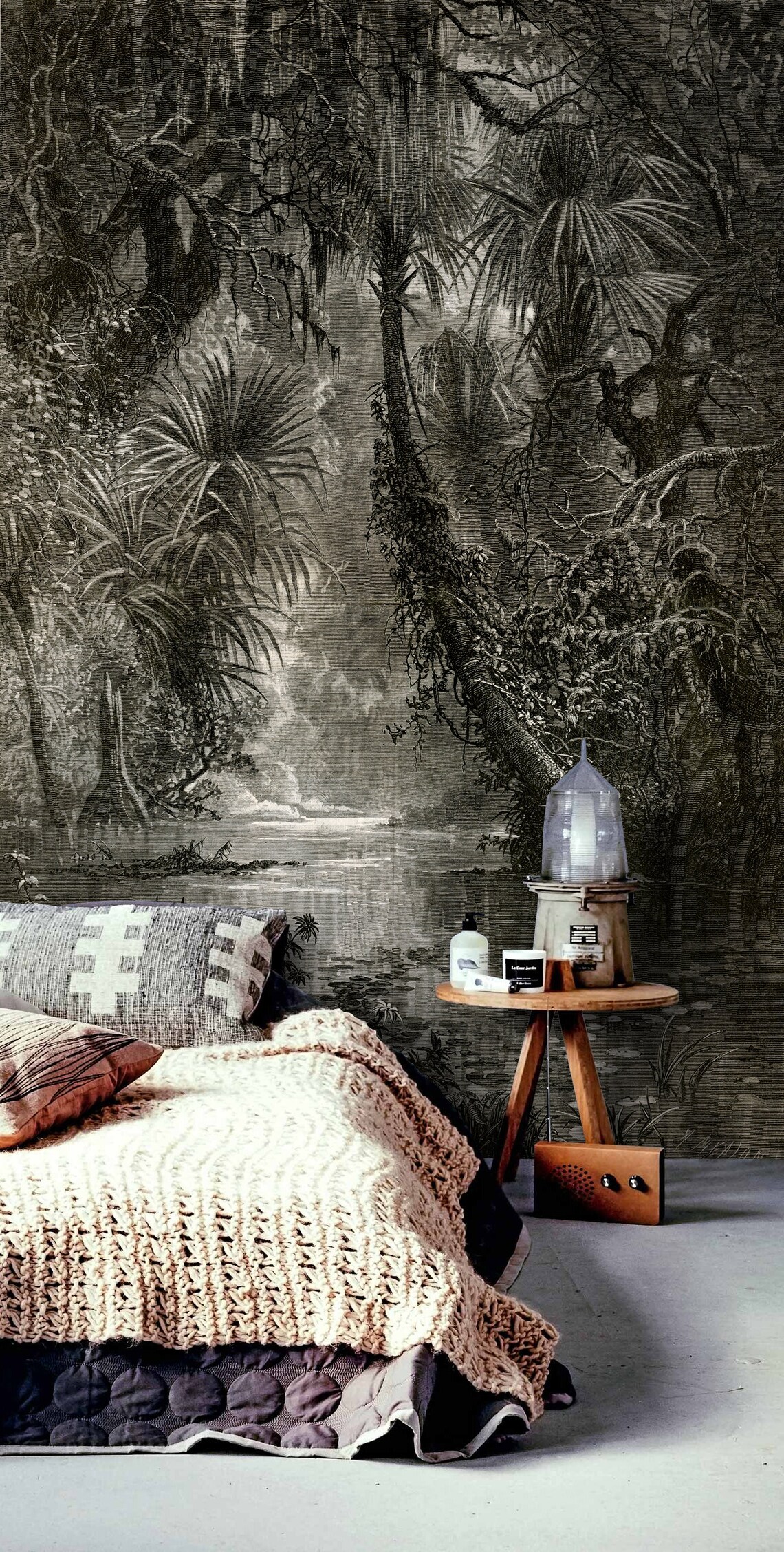 Sepia Southern Swamp Forest Mural: Peel and Stick Floral Wallpaper With ...
