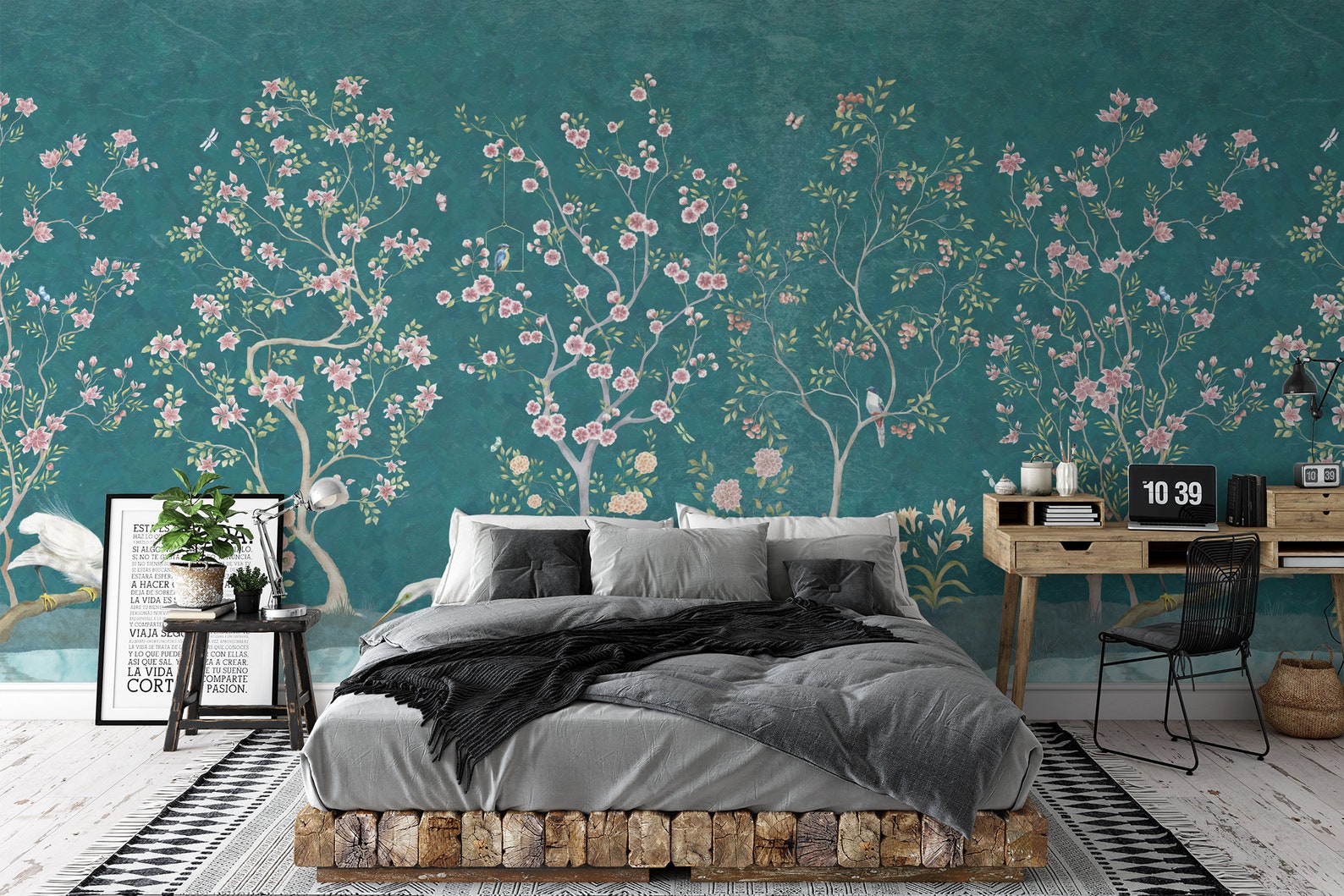 Chinoiserie Removable Wallpaper Peel and Stick Mural Floral - Etsy