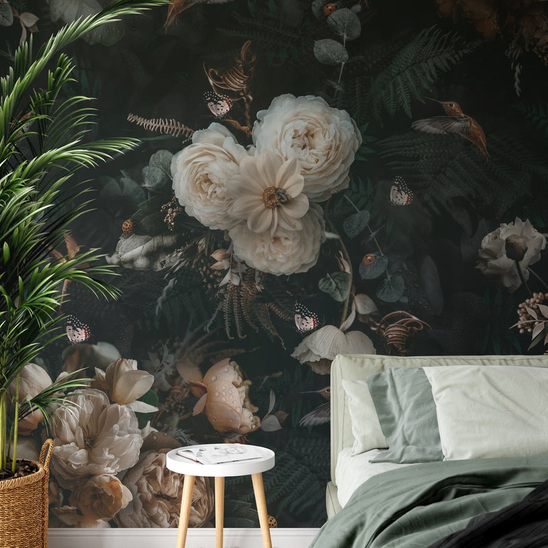 Large Floral Wallpaper - Etsy