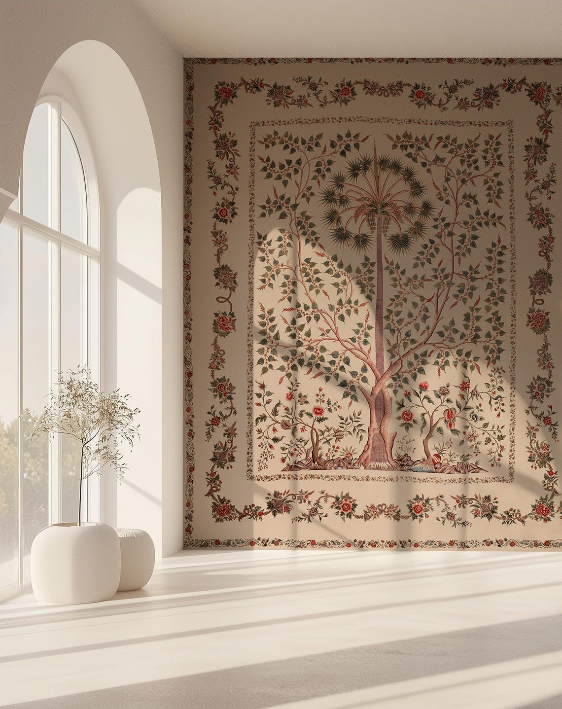 Palampore Wallpaper Vintage Indian Cloth Panel Design Traditional Folk ...