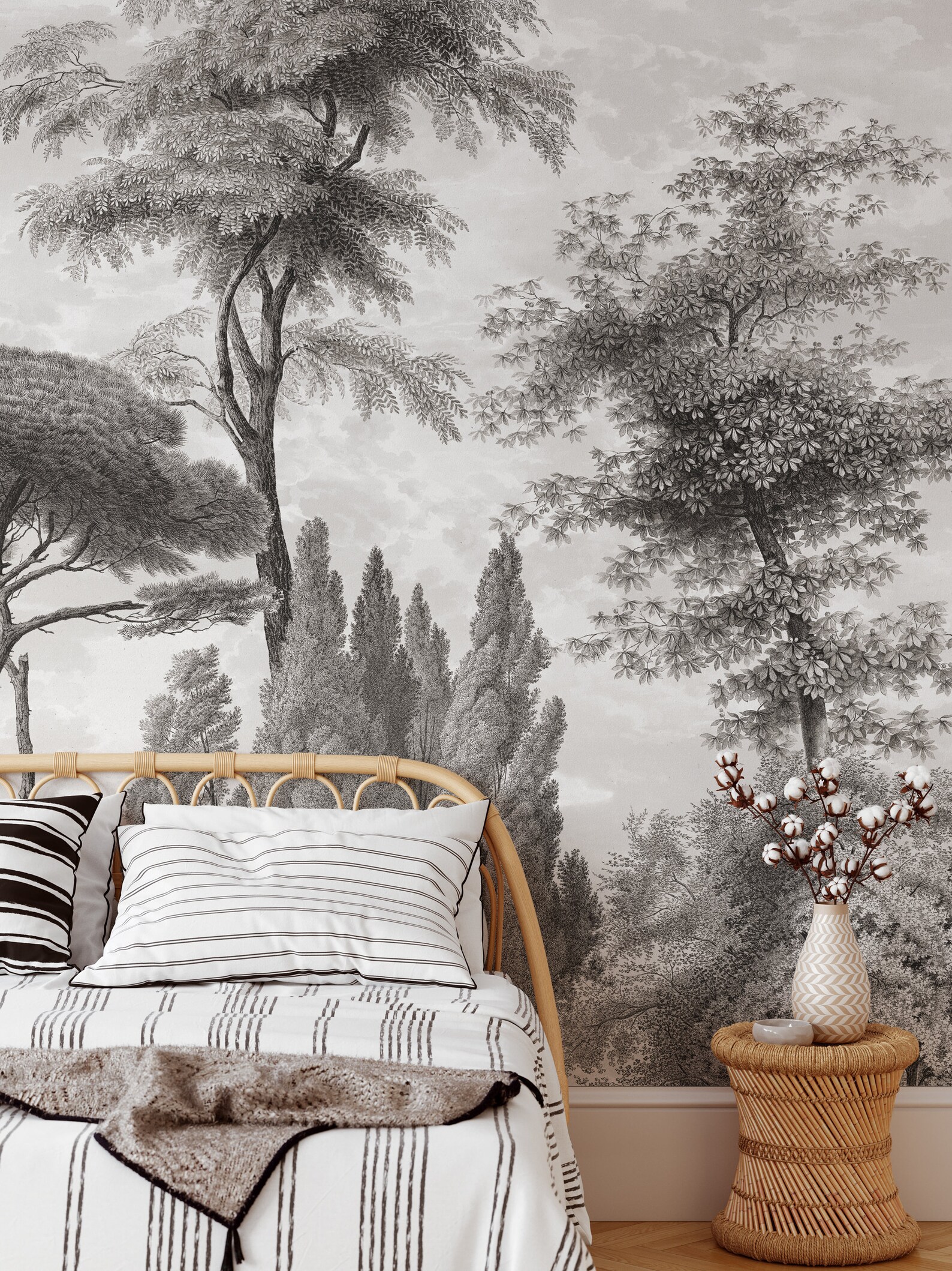 Large Tree Forest Wallpaper Removable Peel and Stick Mural - Etsy