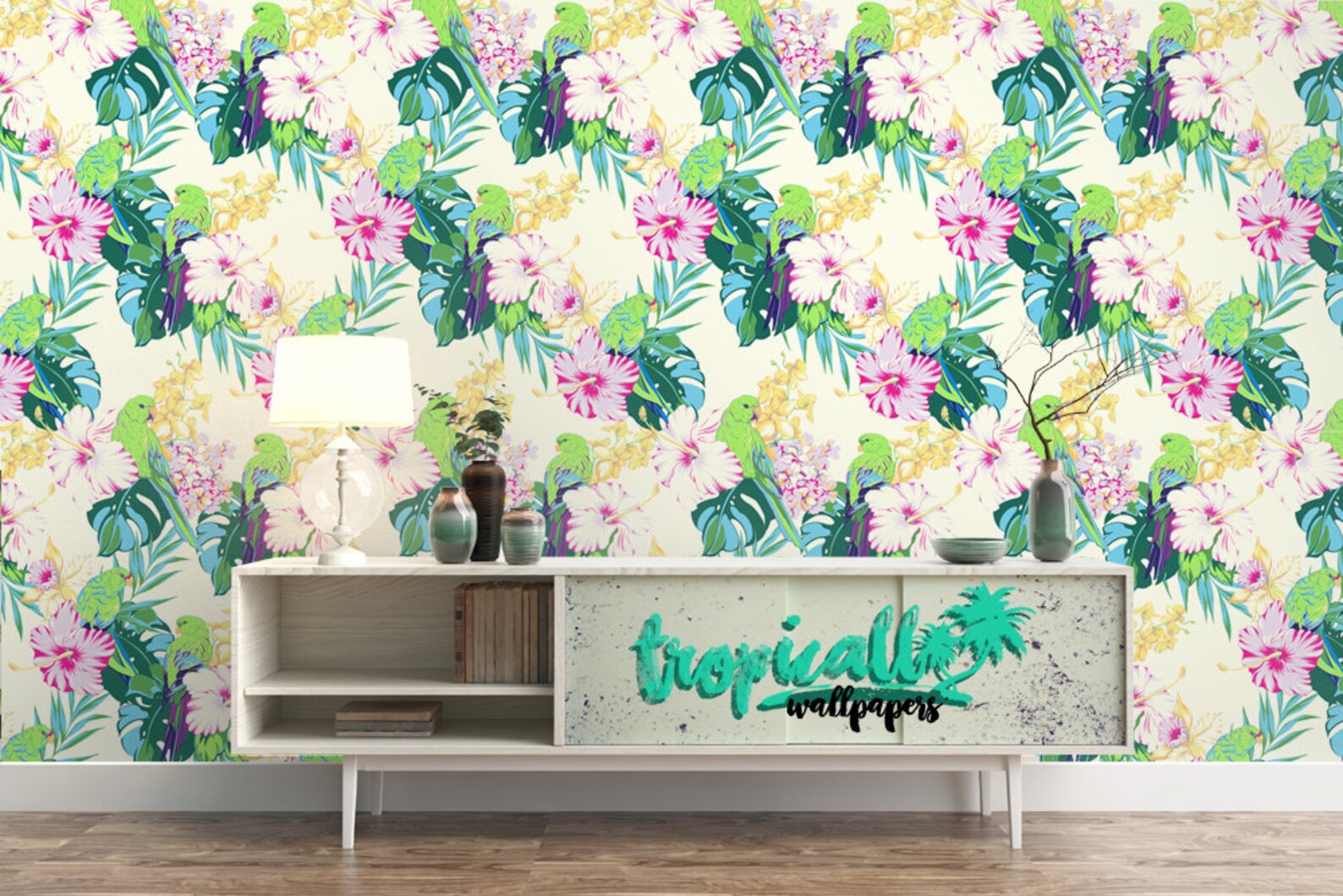 Exotic Parrot Pattern Wallpaper Removable Wallpaper - Etsy