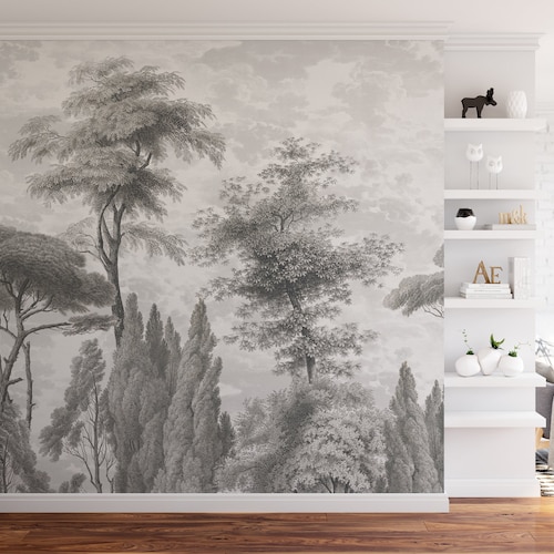Subtle Mural Wallpaper Landscape Peel and Stick Renters Home - Etsy