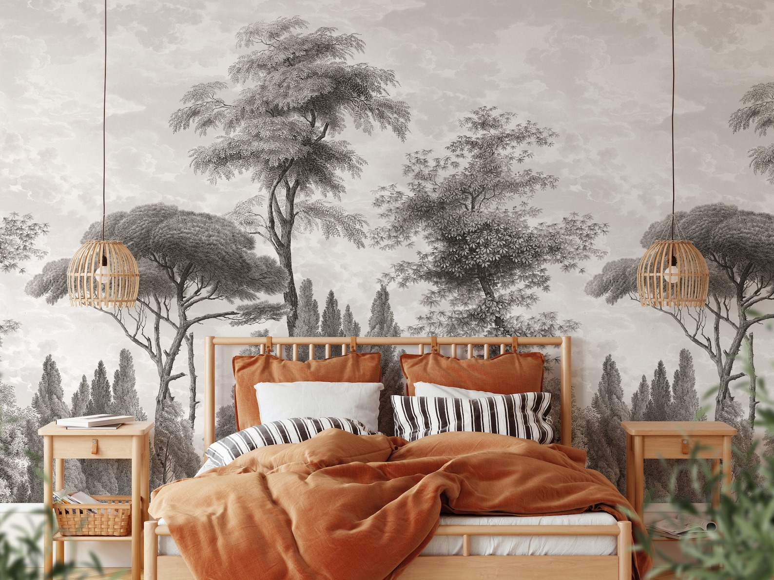 Large Tree Forest Wallpaper Removable Peel and Stick Mural - Etsy