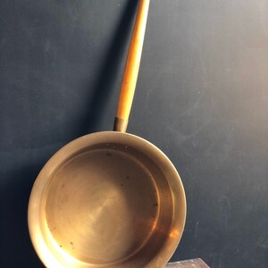 Large Industrial Brass Pan With Wood Handle Vintage 1963 USSR Military ...