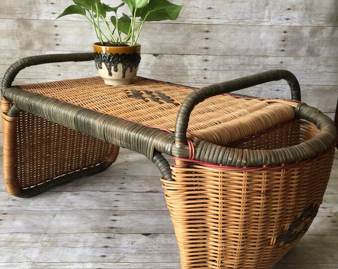 Vintage Wicker Bed Tray Table - Etsy