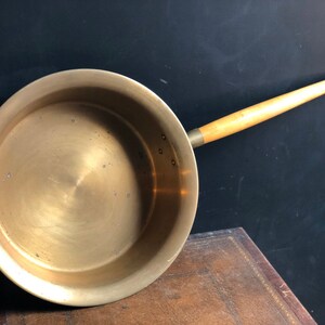 Large Industrial Brass Pan With Wood Handle Vintage 1963 USSR Military ...