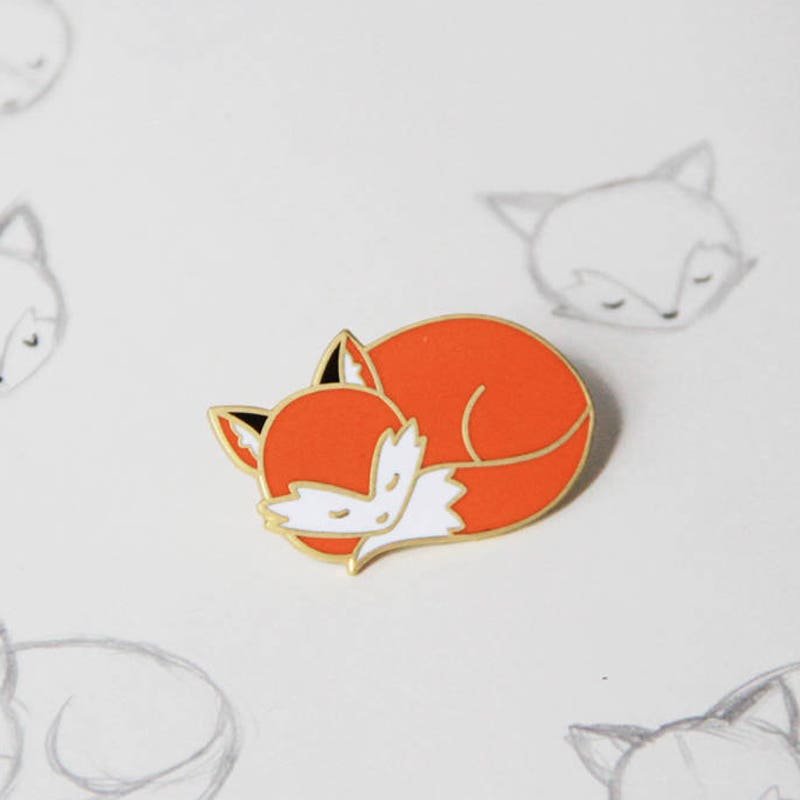 Fox Enamel Pin - Etsy