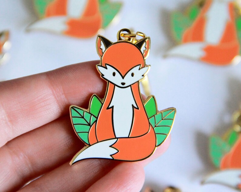 Enamel Fox Keyring - Etsy