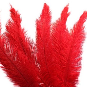 Red Ostrich Feathers Feather Centerpieces Wedding | Etsy