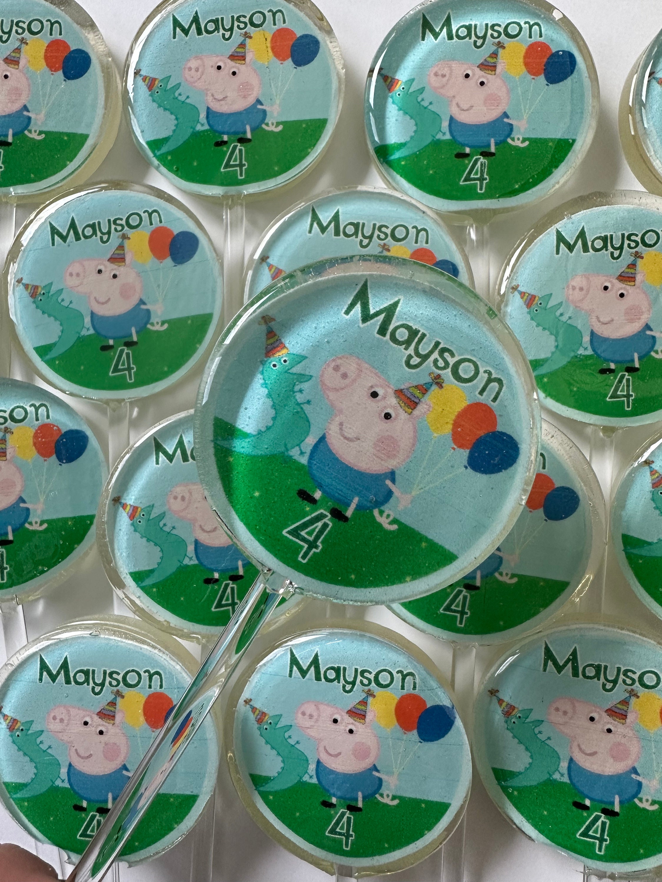 PEPPA PIG LOLLIPOPS, Peppa Pig Dessert, Peppa Pig Party, Peppa Pig ...