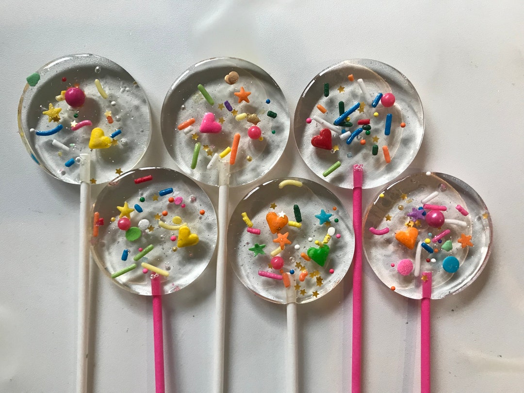 SPRINKLE LOLLIPOPS, Birthday Party Favors, Fun Treats - Etsy