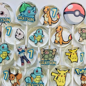 POKEMON Themed LOLLIPOPS, PIKACHU Suckers, Pokemon Candy - Etsy