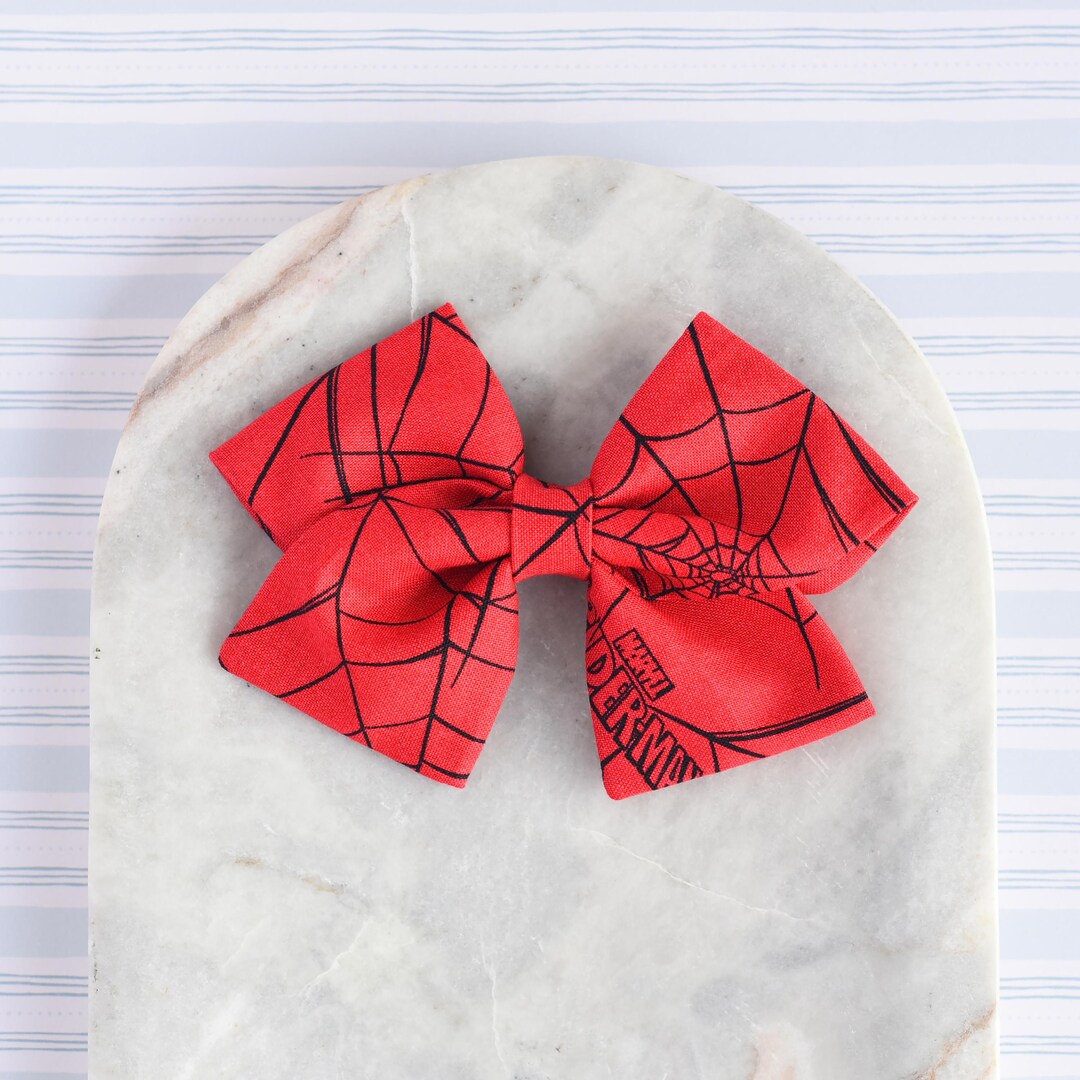 Spiderman Baby Bow Headband, Super Hero Fabric Bow, Marvel Hair Bow ...