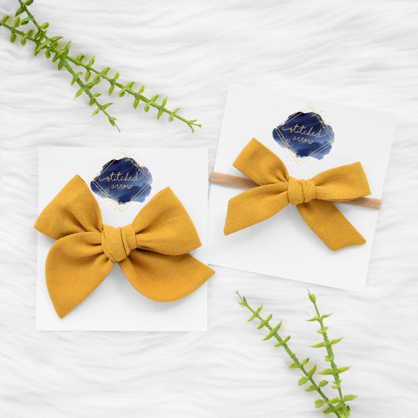 Mustard Yellow Bows - Etsy