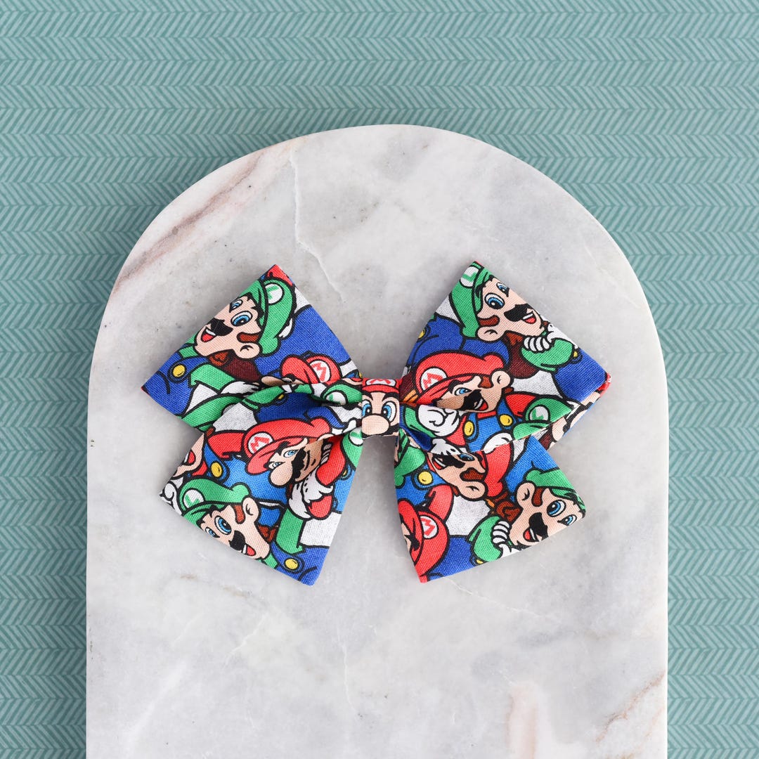 Super Mario Bros Baby Hair Bow, Toddler Hair Clip or Headband - Etsy
