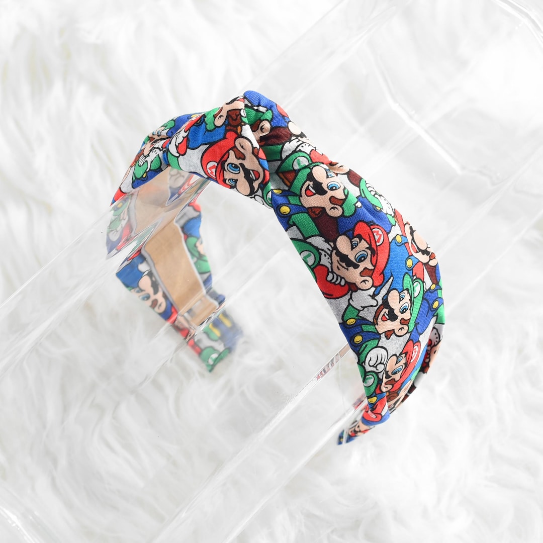 Super Mario & Luigi Top Knot Headband, Mario Brothers Headband, Womens ...