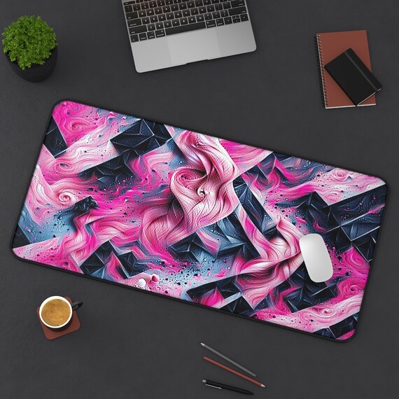 AI Artwork Desk Mat Pink Mouse Pad Mouse Mat Desk Pad | Etsy