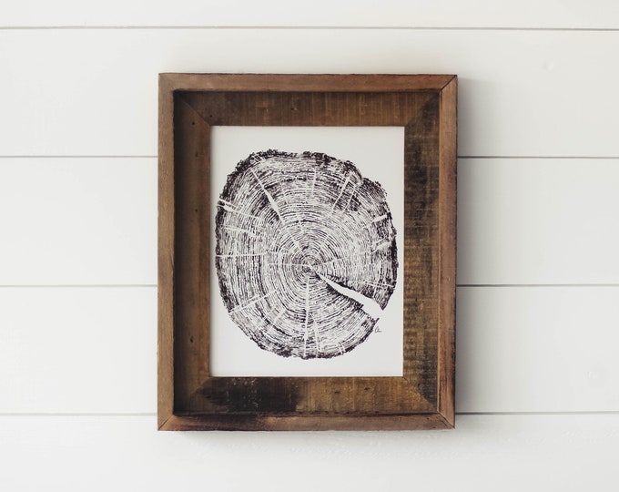 Tree Ring Art Print Watercolor Tree Ring, Tree Art, Watercolor Painting ...