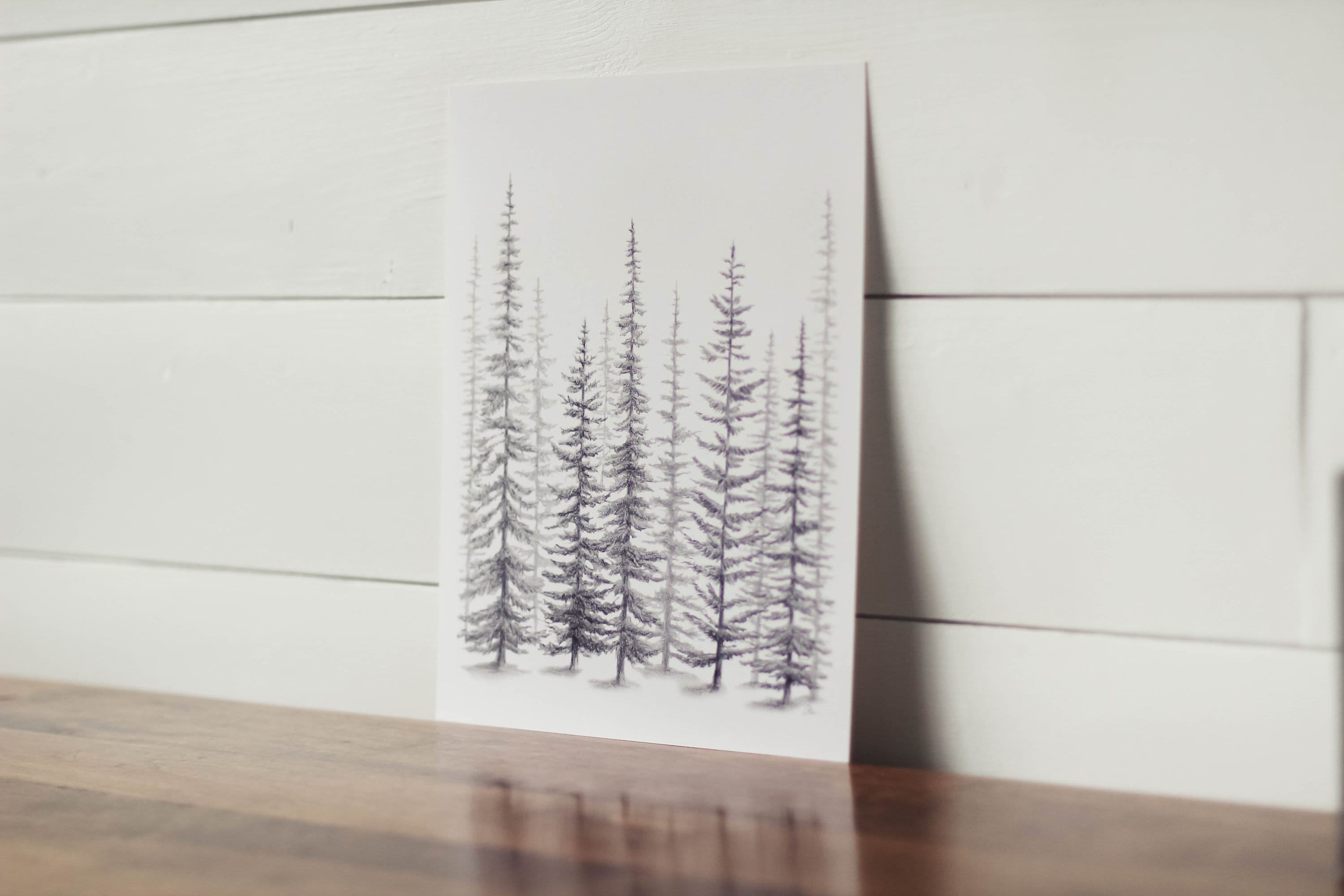 Sketched Pine Trees Print Mountain Decor Pine Tree Print - Etsy