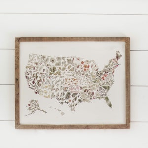United States Tree Map - State Trees Print, State Trees, Watercolor Map ...