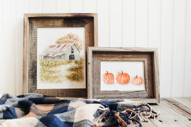 Three Pumpkins Print Fall Print Watercolor Pumpkin | Etsy