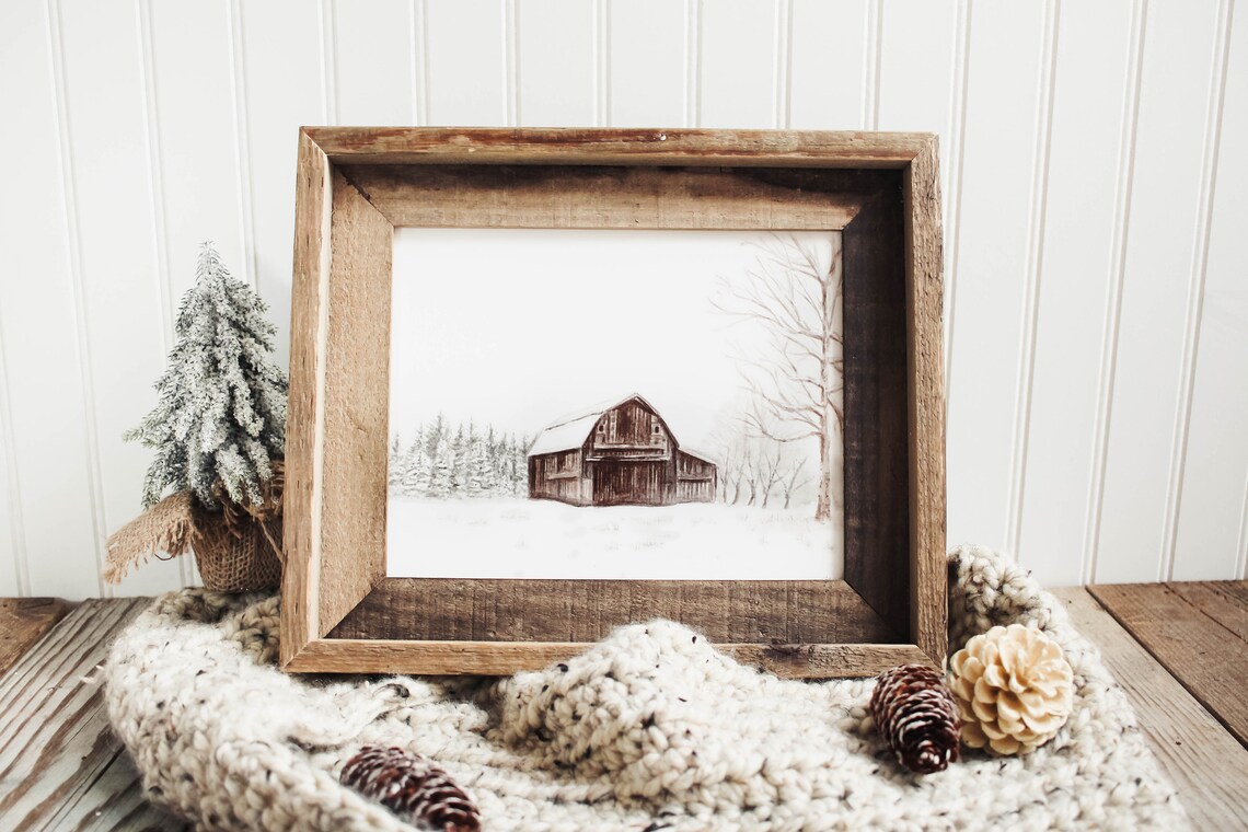 Barn No. 6 - the Mowery Barn, Winter Barn, Winter Print, Old Barn, Barn ...