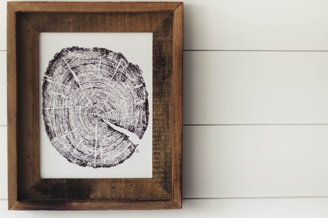 Tree Ring Art Print Watercolor Tree Ring Tree Art | Etsy