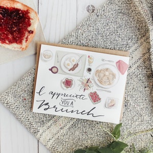 I Appreciate You A Brunch Card, Just Because, Watercolor, Watercolor ...