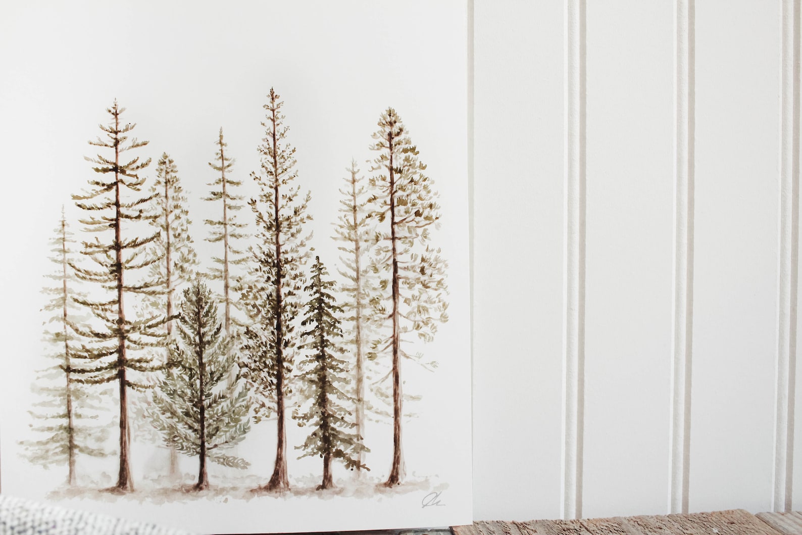 Pine Trees Print Watercolor Trees Watercolor Print - Etsy