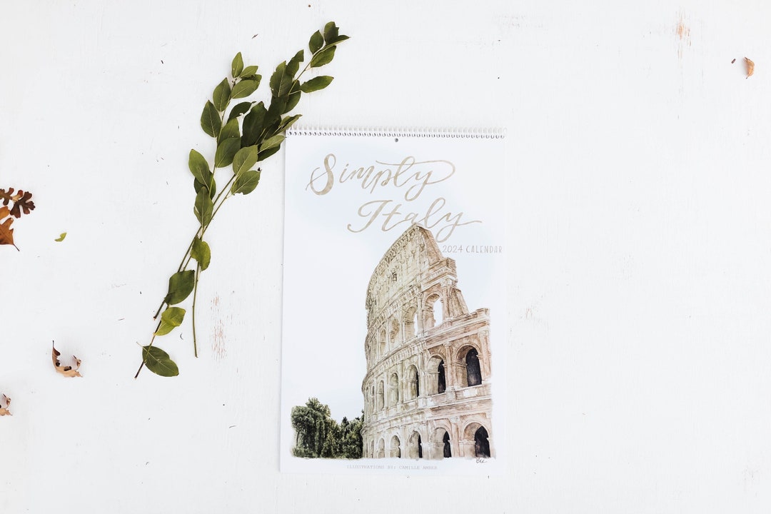 2024 Simply Italy Wall Calendar Spiral Bound Calendar, Hanging Wall ...