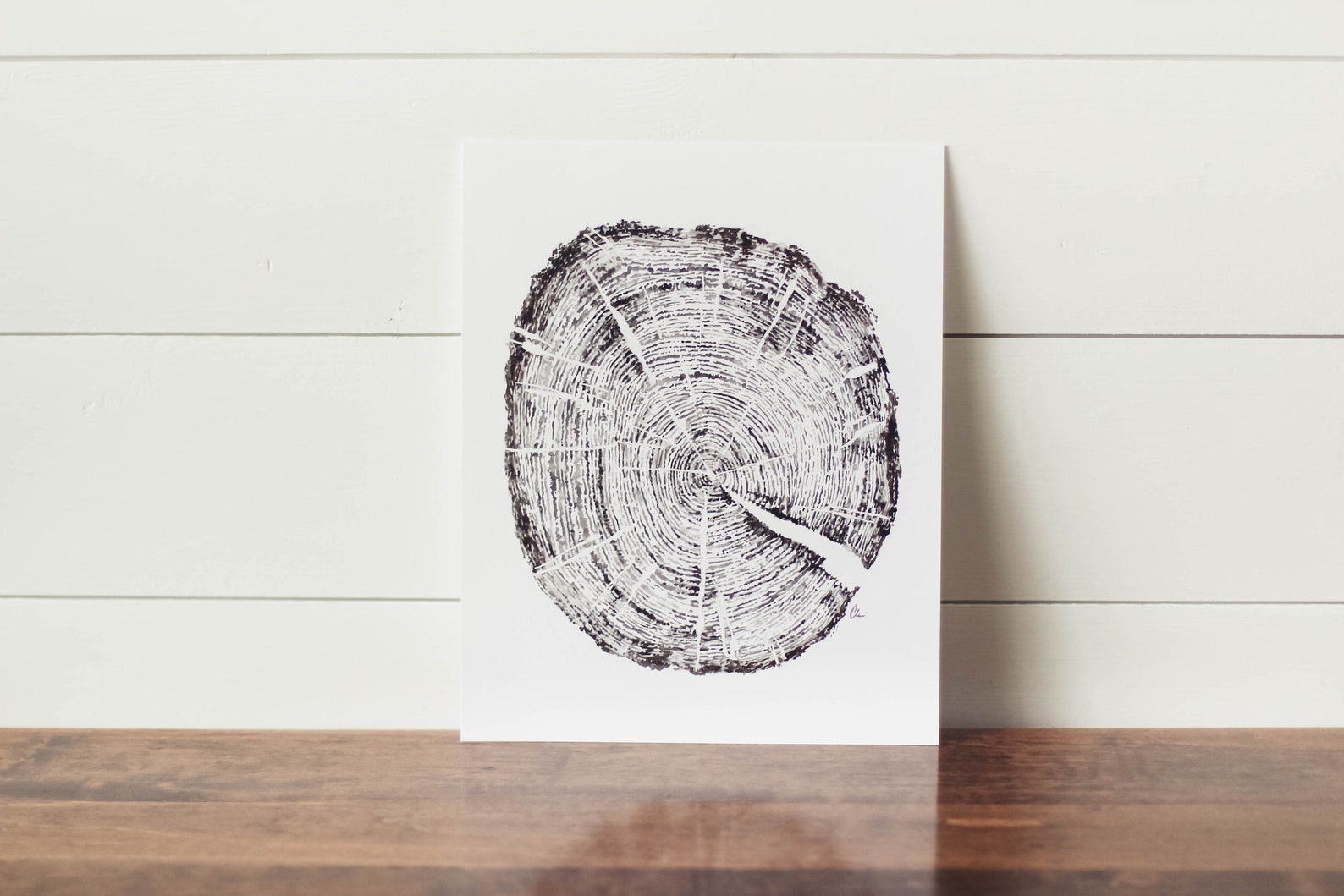 Tree Ring Art Print Watercolor Tree Ring, Tree Art, Watercolor Painting ...