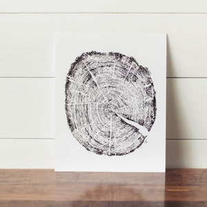Tree Ring Art Print - Watercolor Tree Ring, Tree Art, Watercolor ...