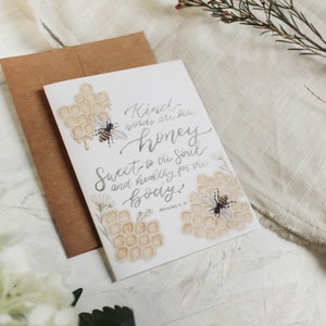 Kind Words Are Like Honey Card - Bee Card, Bee Illustration, Honey Bee ...