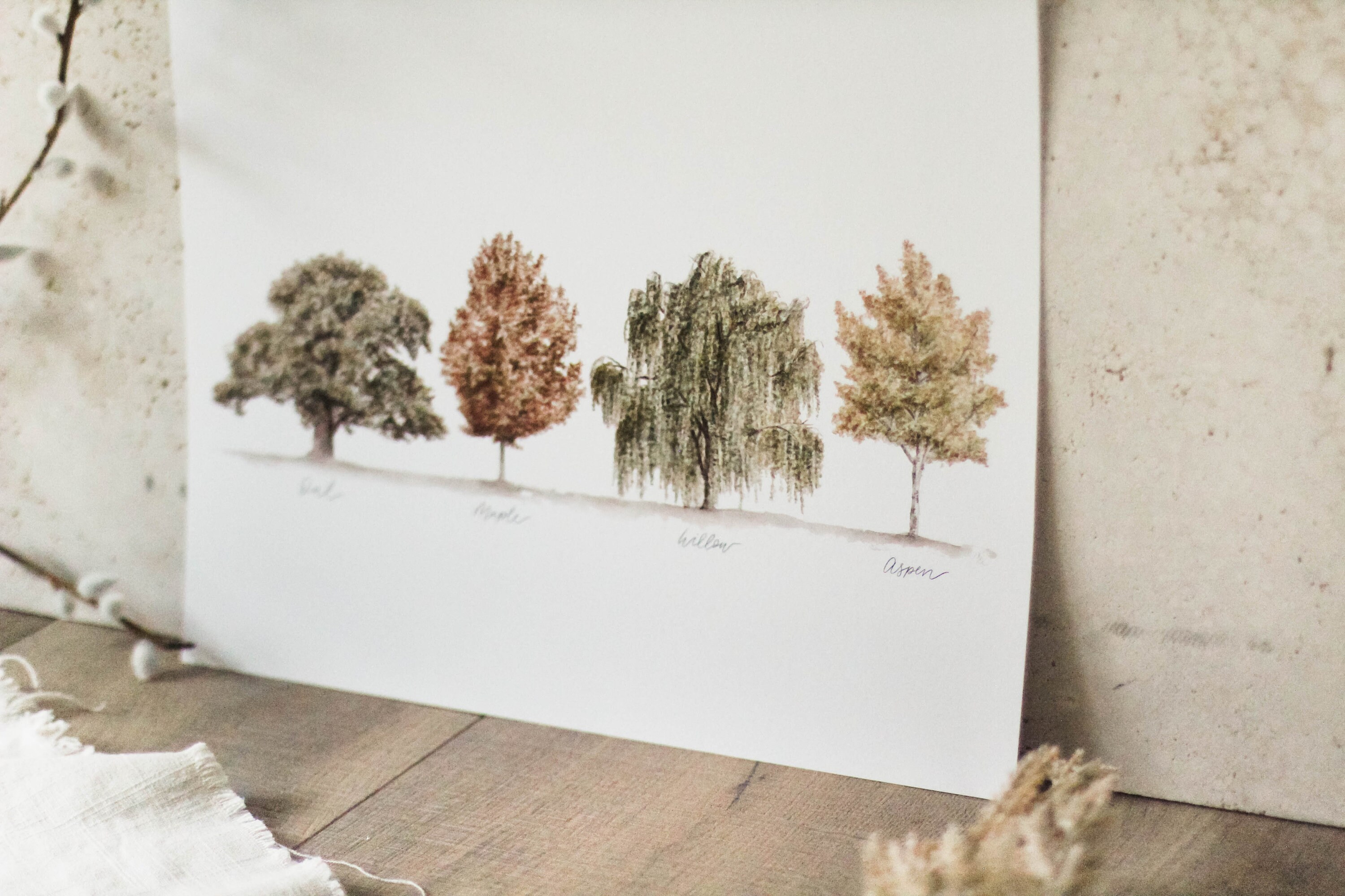 Collection of Deciduous Trees Line of Deciduous Trees Home - Etsy