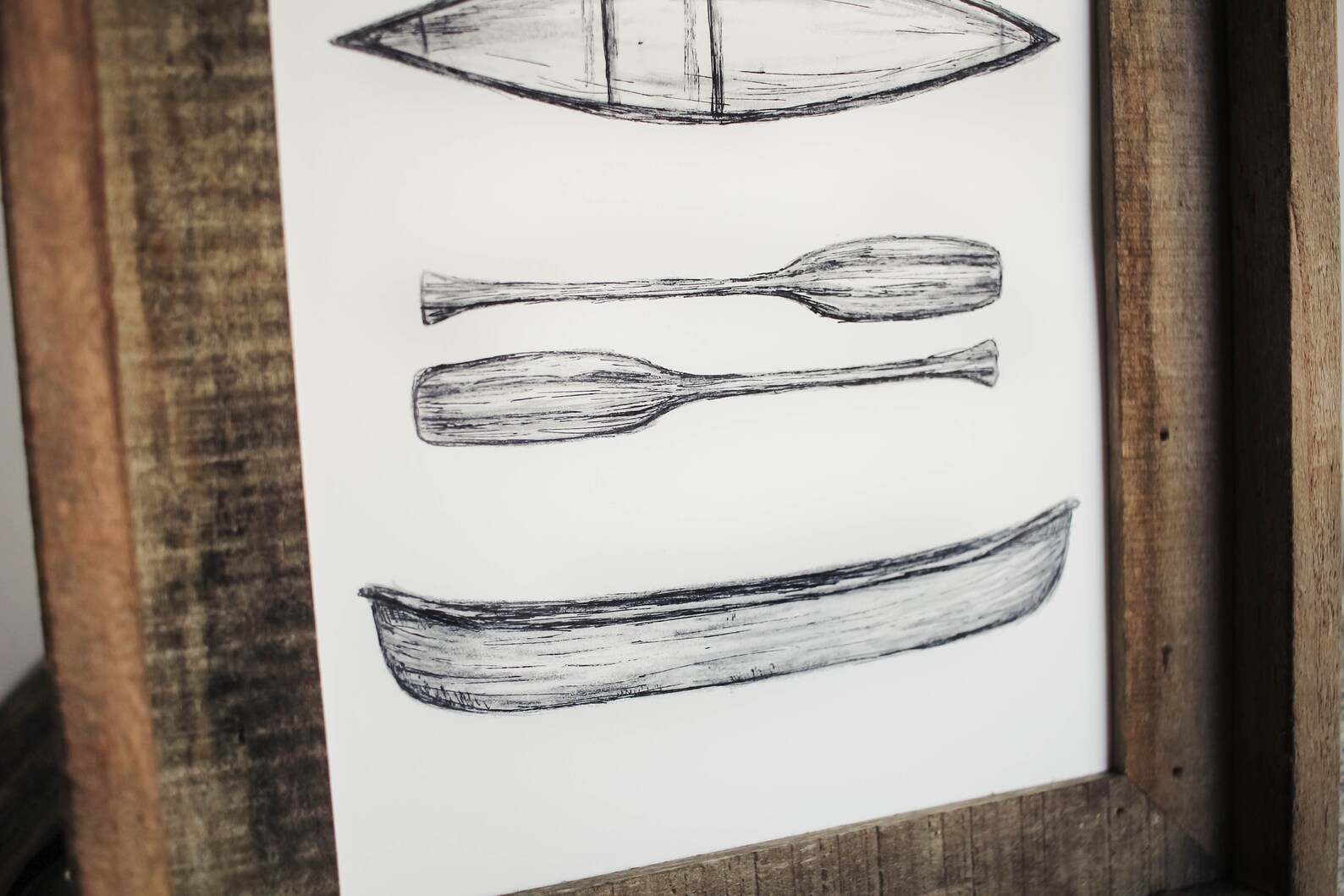 Canoe Print, Canoes, Mountain Decor, Camping, Paddles, Lake House Decor ...