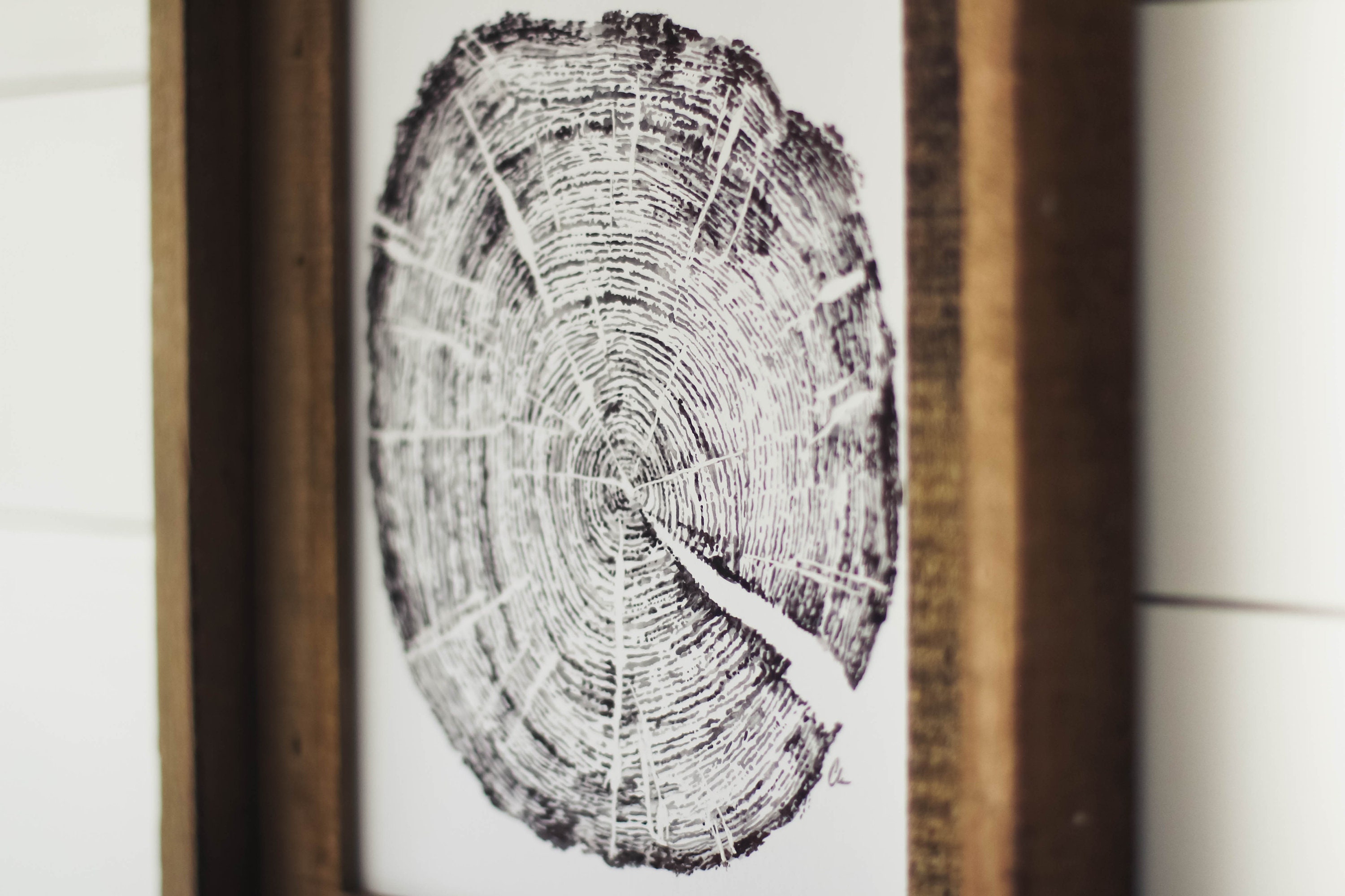 Tree Ring Art Print Watercolor Tree Ring Tree Art | Etsy